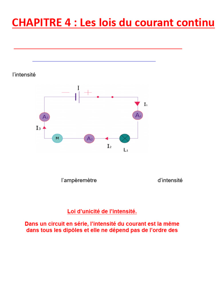 Chap4 Lois Du Courant Continu | PDF