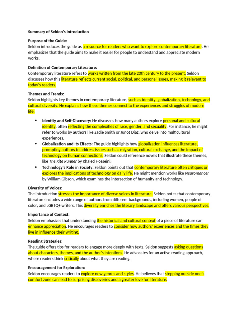 Summary of Seldon | PDF