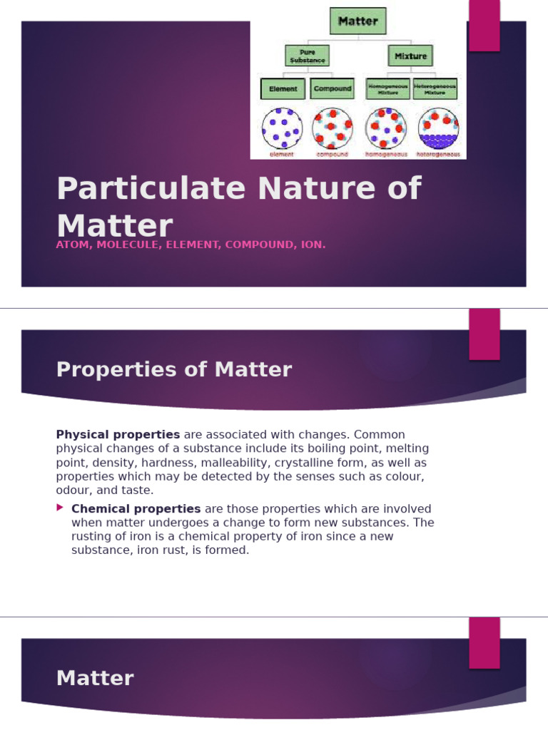 Particulate Nature of Matter 1 | PDF