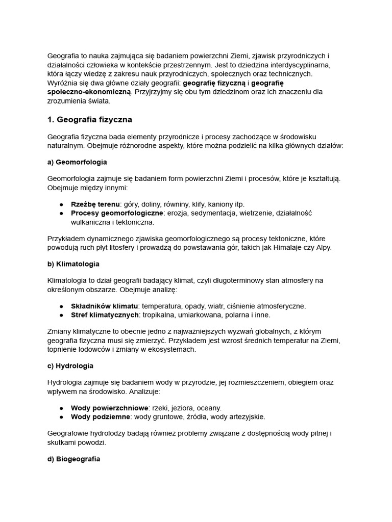 Geografia Wyklad | PDF