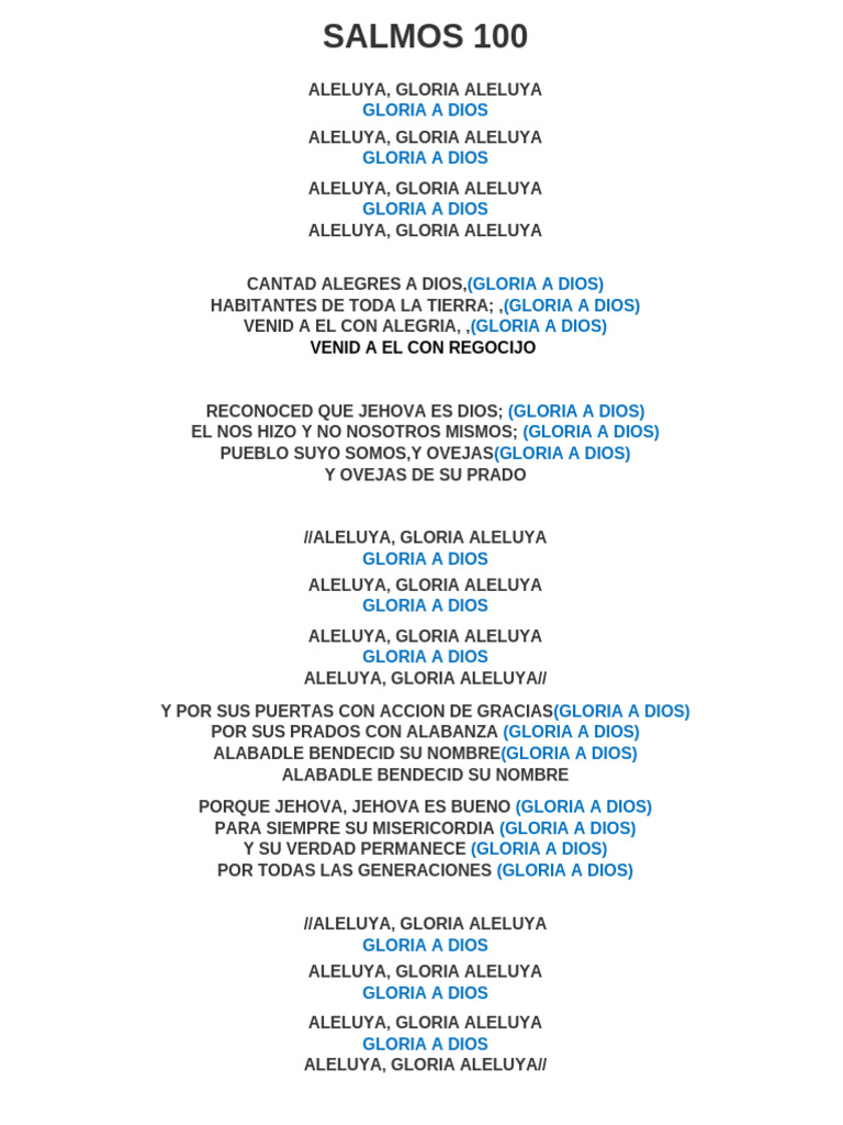Salmos 100 | PDF