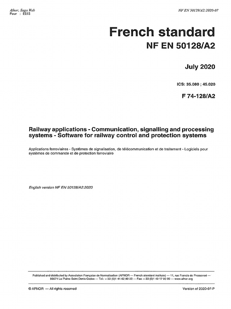EN 50128 Oct-2011 - A2 - Juil2020 - en | PDF
