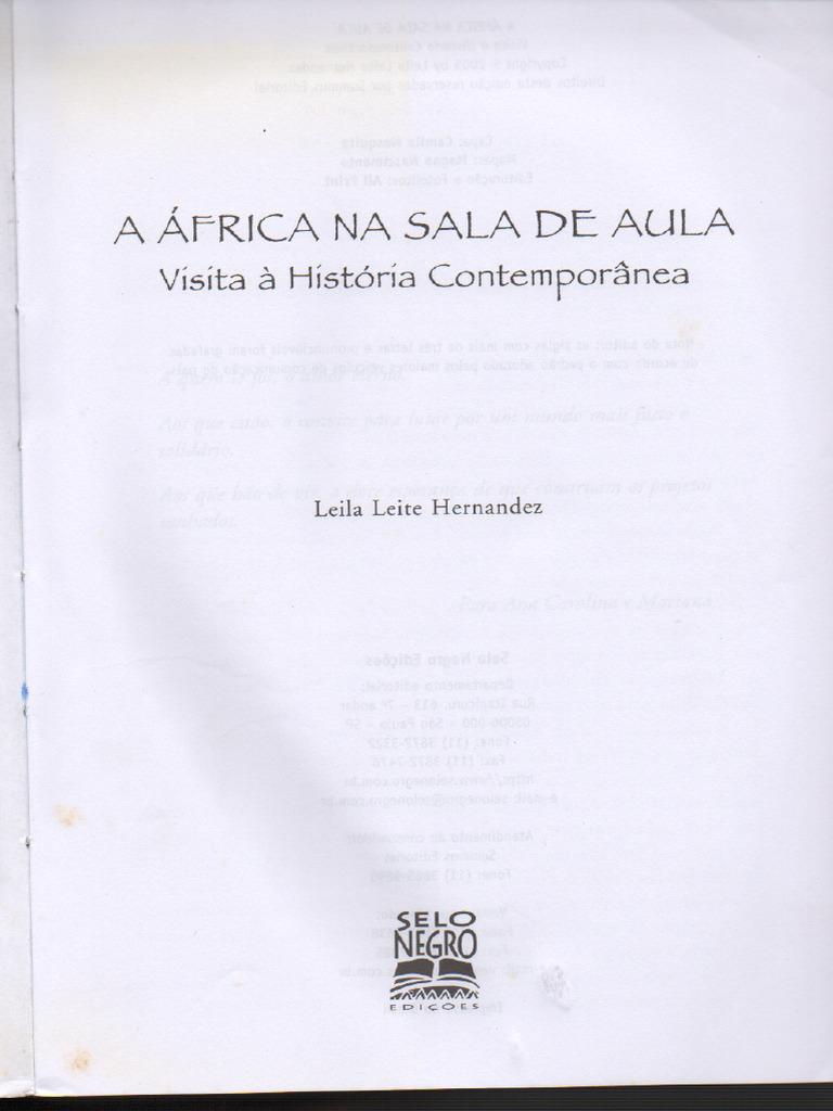 Aula 1 - Leila Hernandez - África Na Sala de Aula - Cap 4-2 | PDF