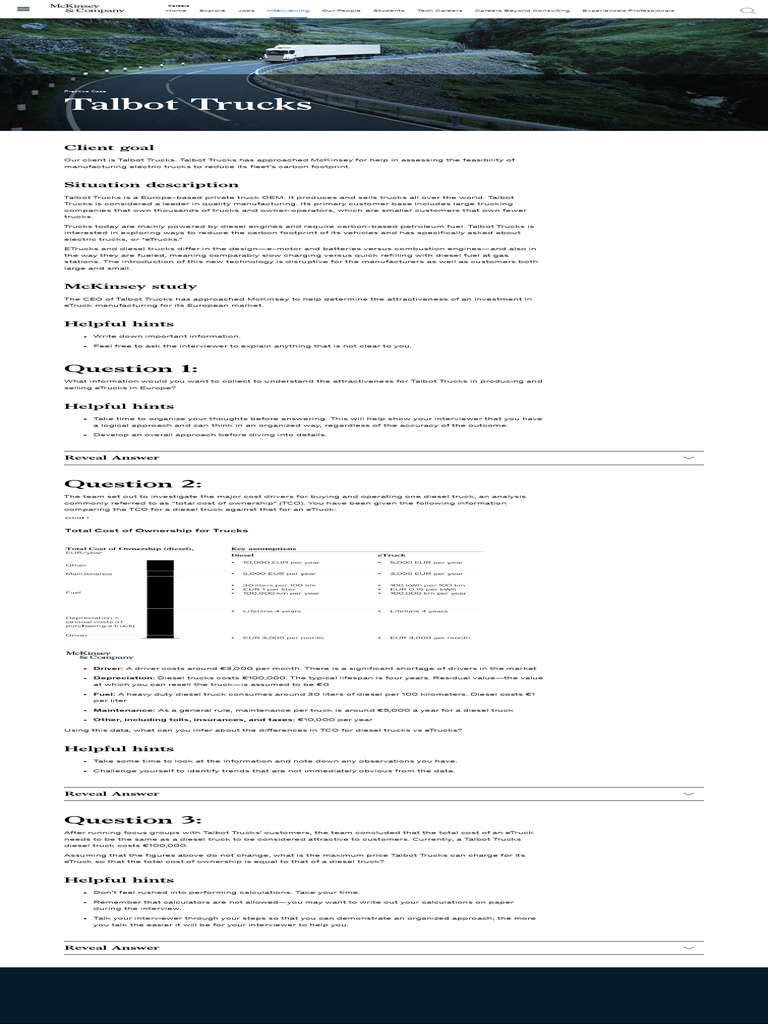 Talbot Trucks - McKinsey & Company | PDF