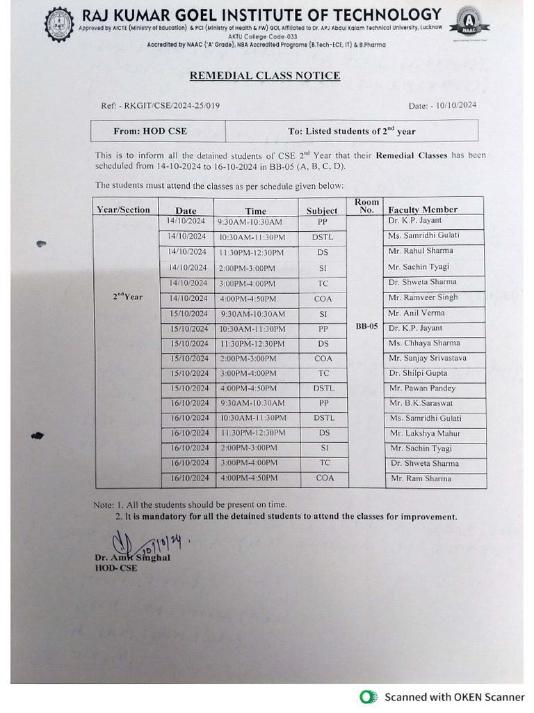 Remedial Class 2nd Year | PDF