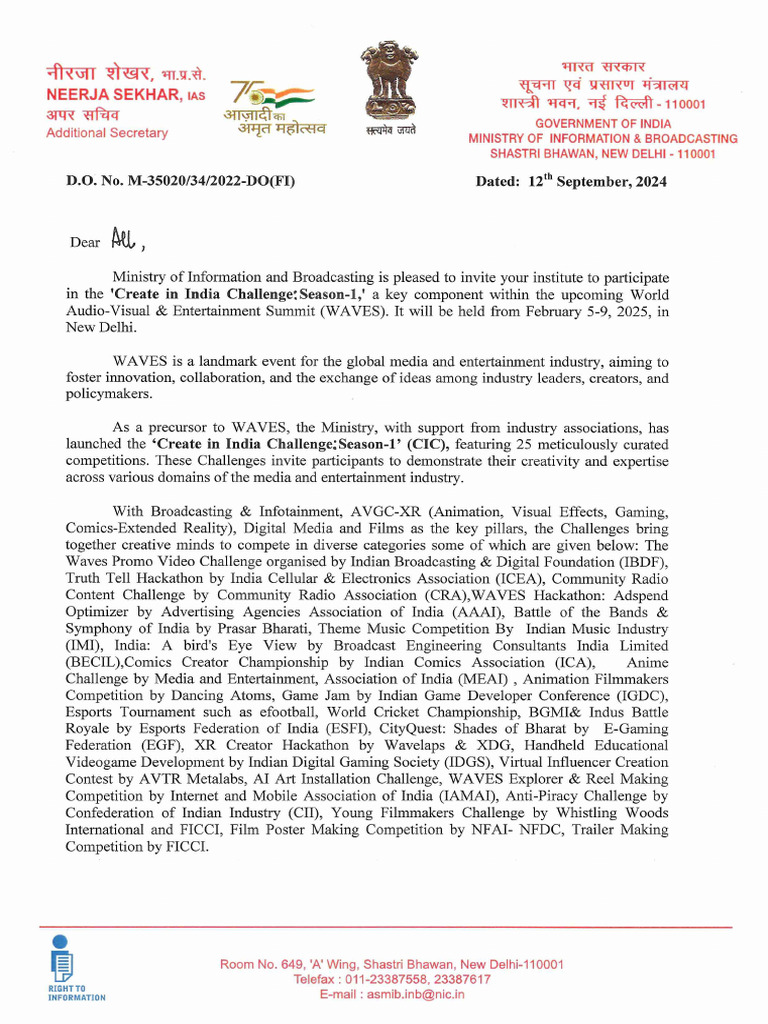 Official Letter From Ministry | PDF