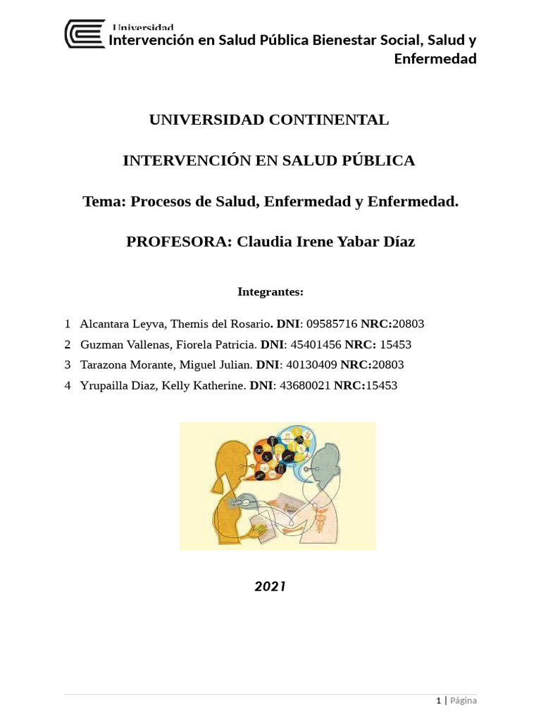 PA2 Intervenci N en Salud P Blica Bienestar Social Salud y Enfermedad 1 | PDF | Ansiedad ...