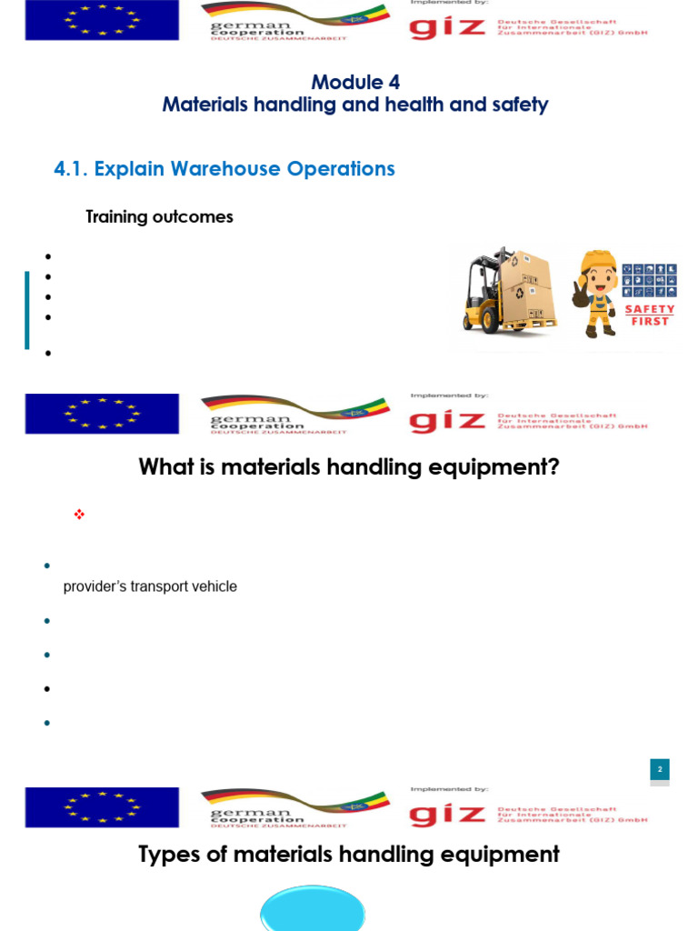 Module 4 - (Materials Handling and Health and Safety) | PDF