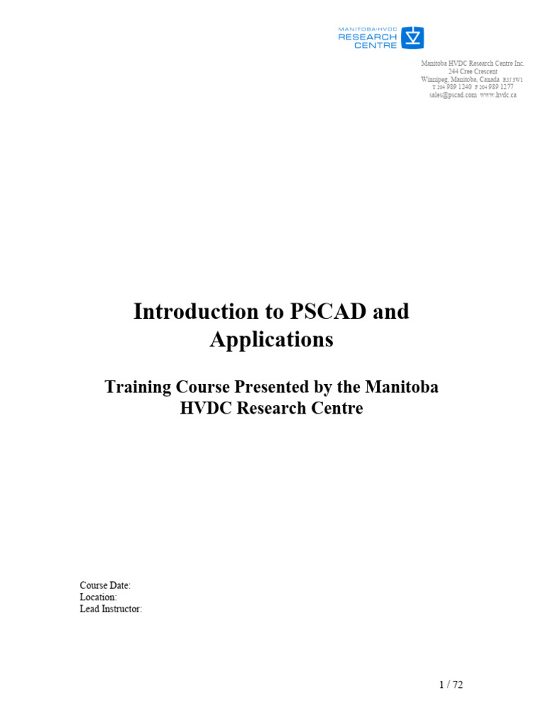 PSCAD-Introduction-1 | PDF