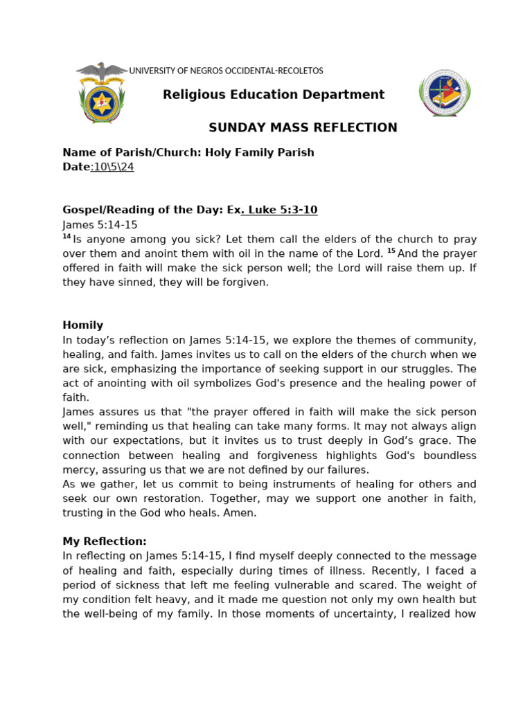 Sunday Mass Reflection New Template | PDF