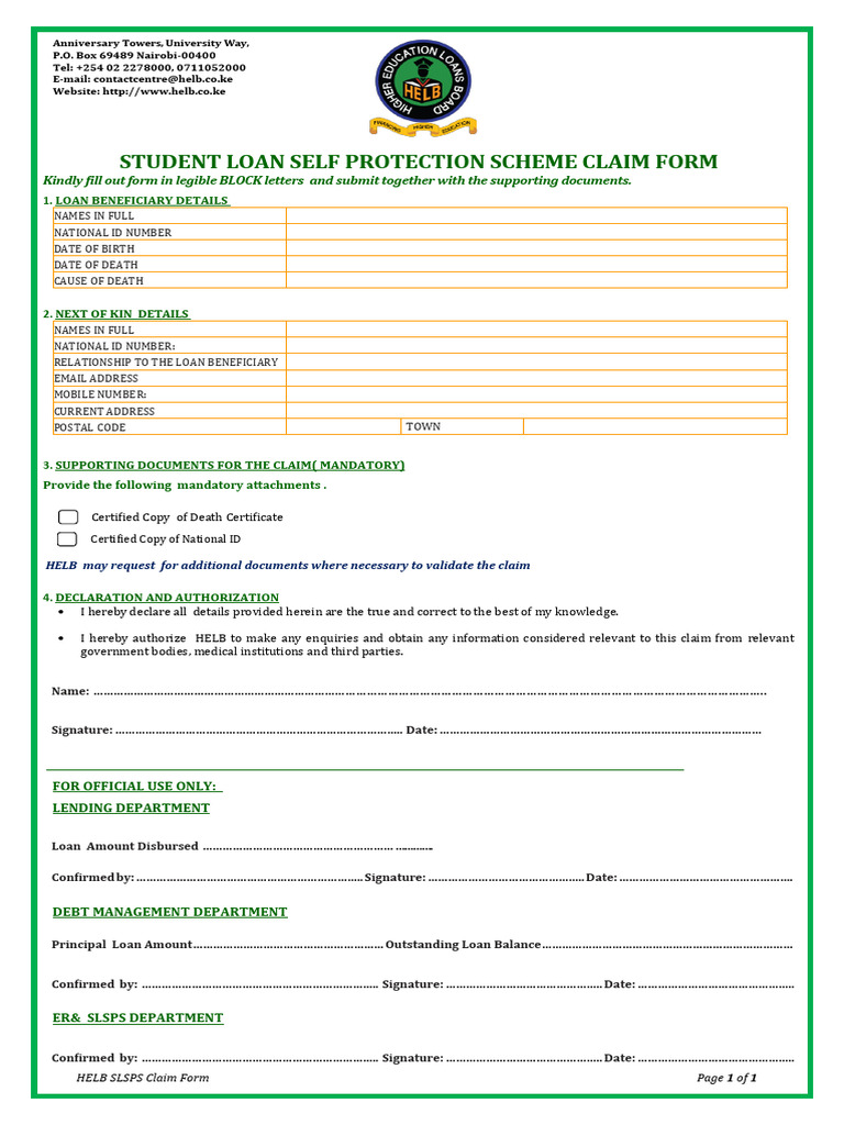 HELB Claim Form | PDF