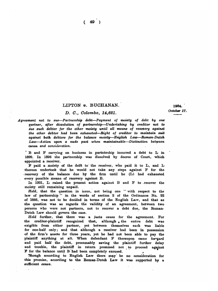 Lipton Vs Buchanan | PDF