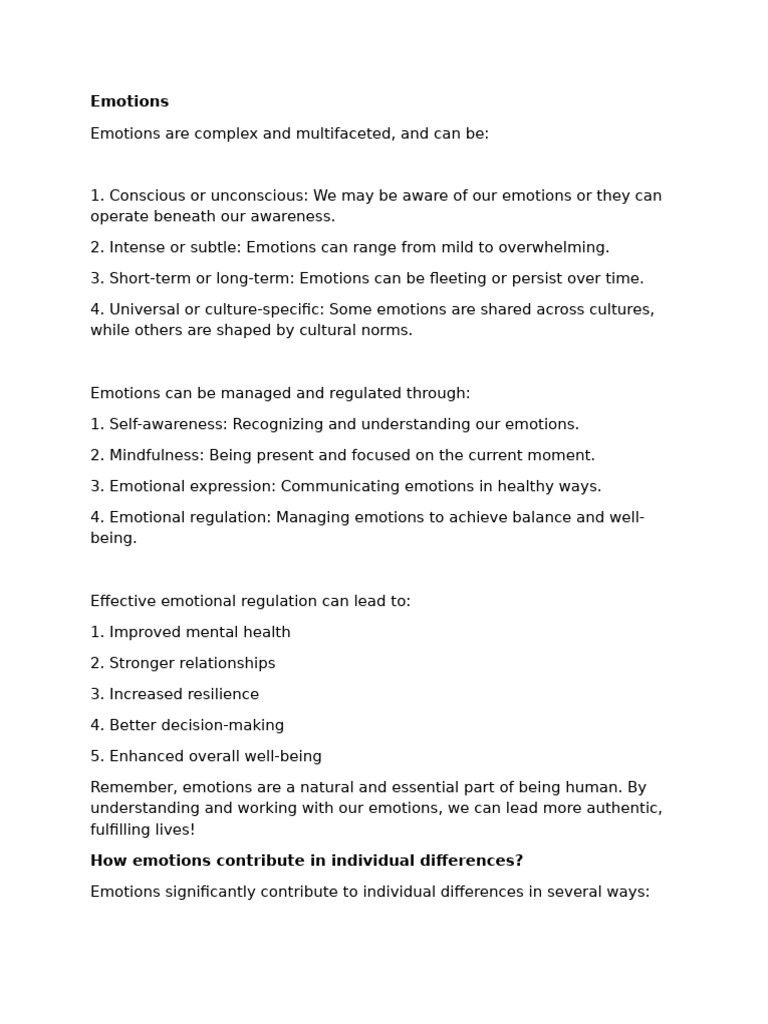 Emotions Pdf