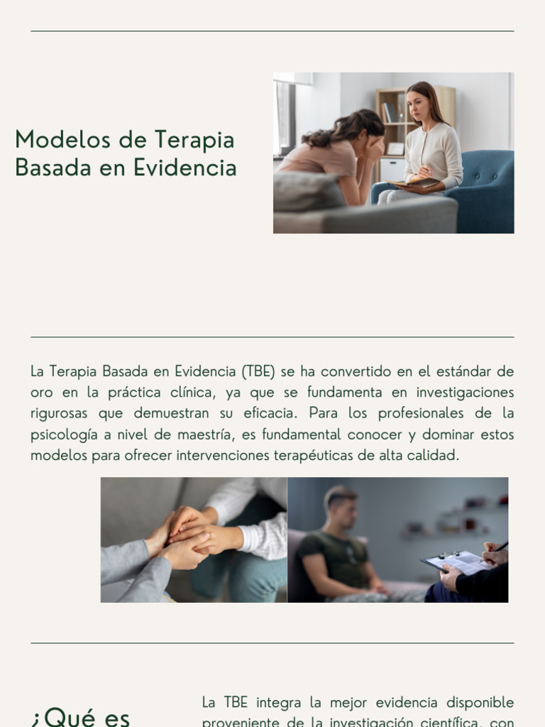 Modelos de Terapia Basada en Evidencia | PDF