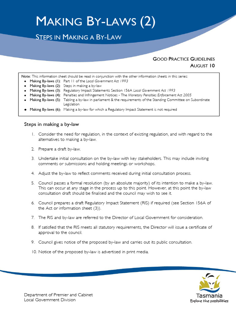 Making By-Laws 2 Steps in Making By-Law | PDF | By Law | Finance ...