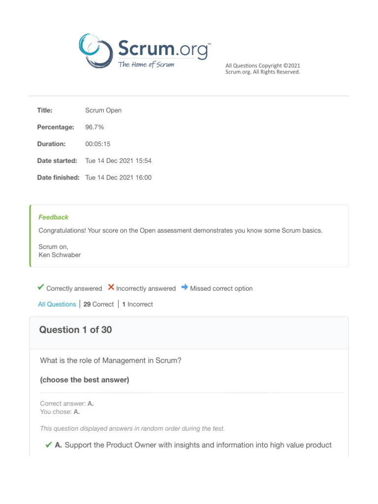 Scrum Pre-Test 5 | PDF