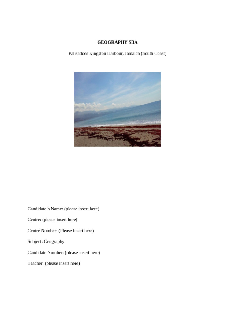 qL5WXDhUpv - Geography SBA For Shamhall Bennett | PDF | Coast | Physical Oceanography