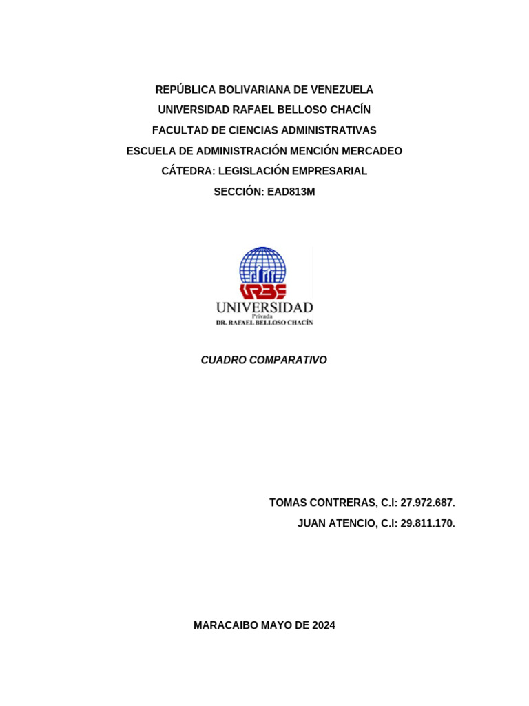 Cuadro Comparativo Tomas Contreras y Juan Atencio. | PDF