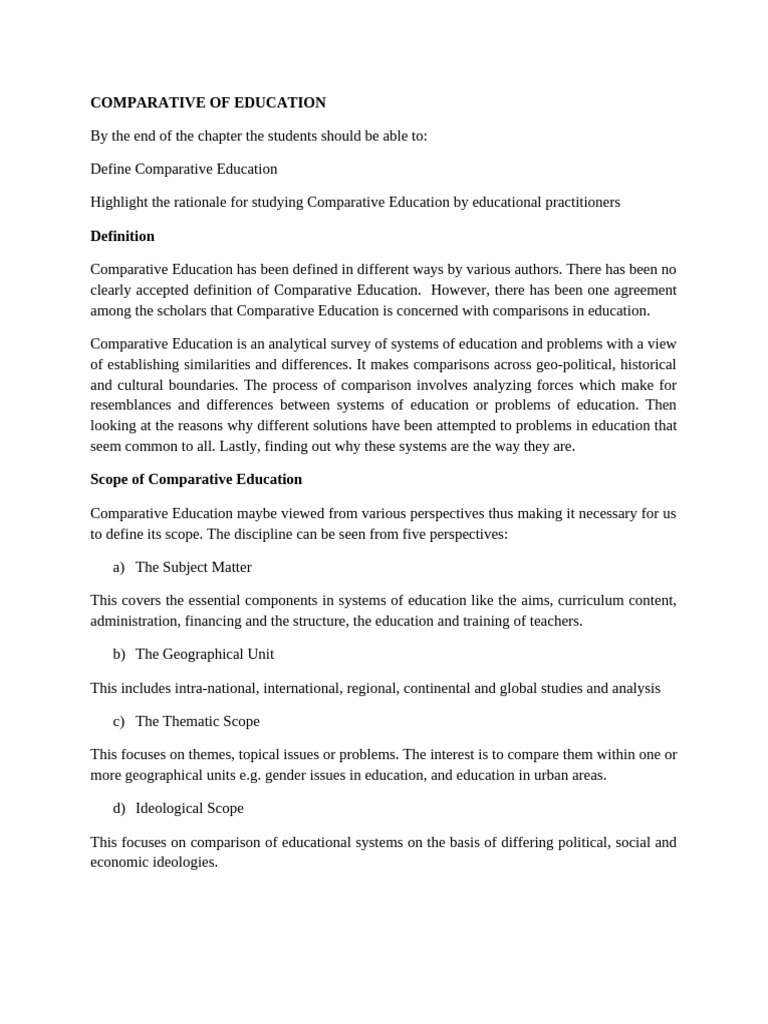 Comparative of Education | PDF