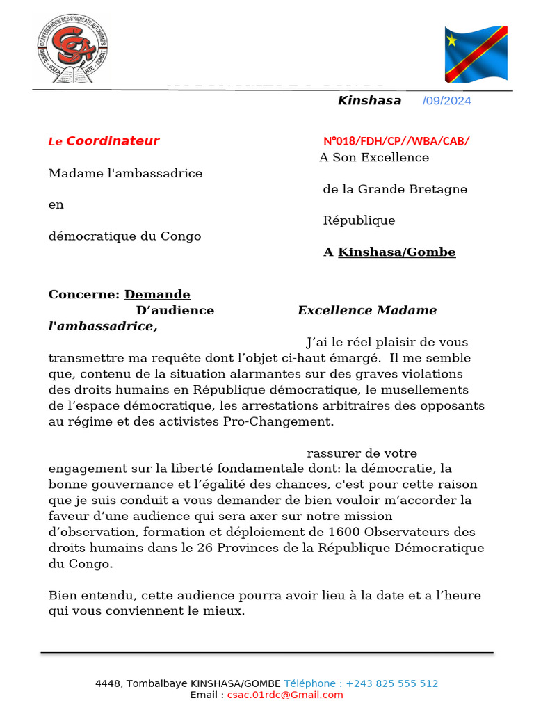 Demande D'audience British Kingdom | PDF