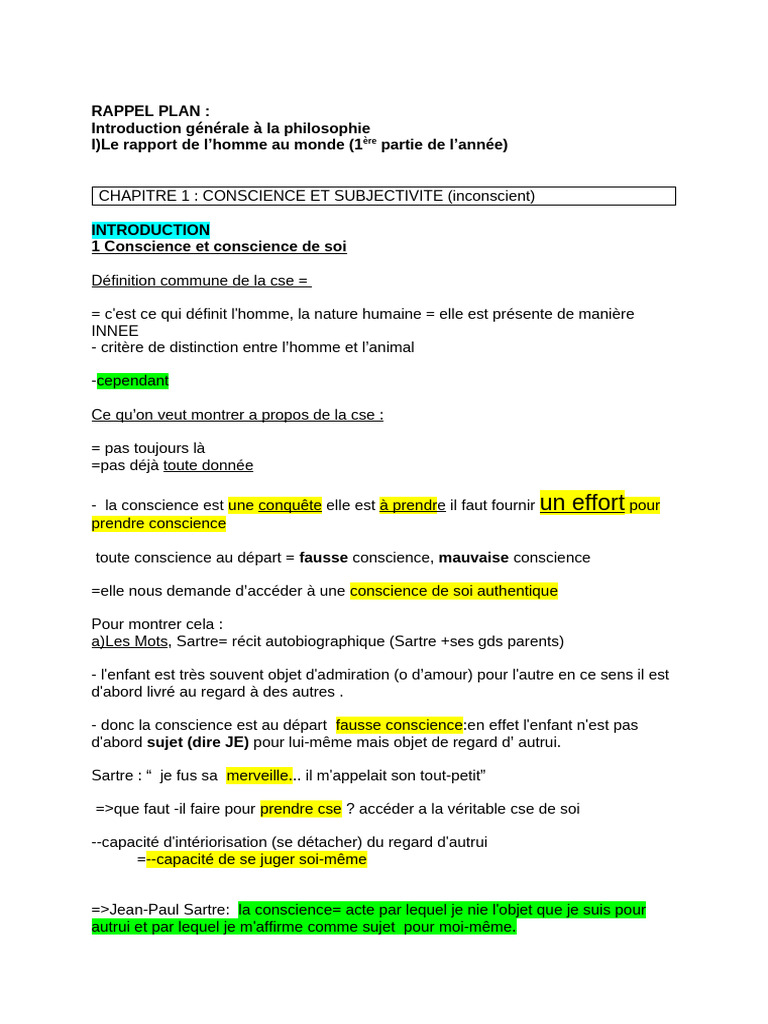 LA CONSCIENCE Copie | PDF