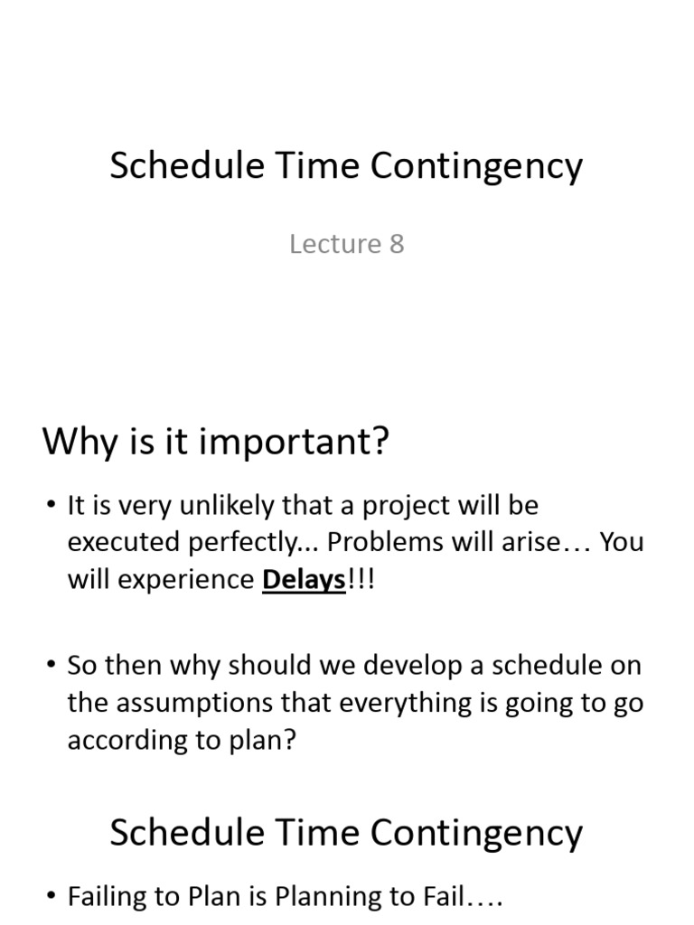 Lecture 8 - Time Contingency | PDF