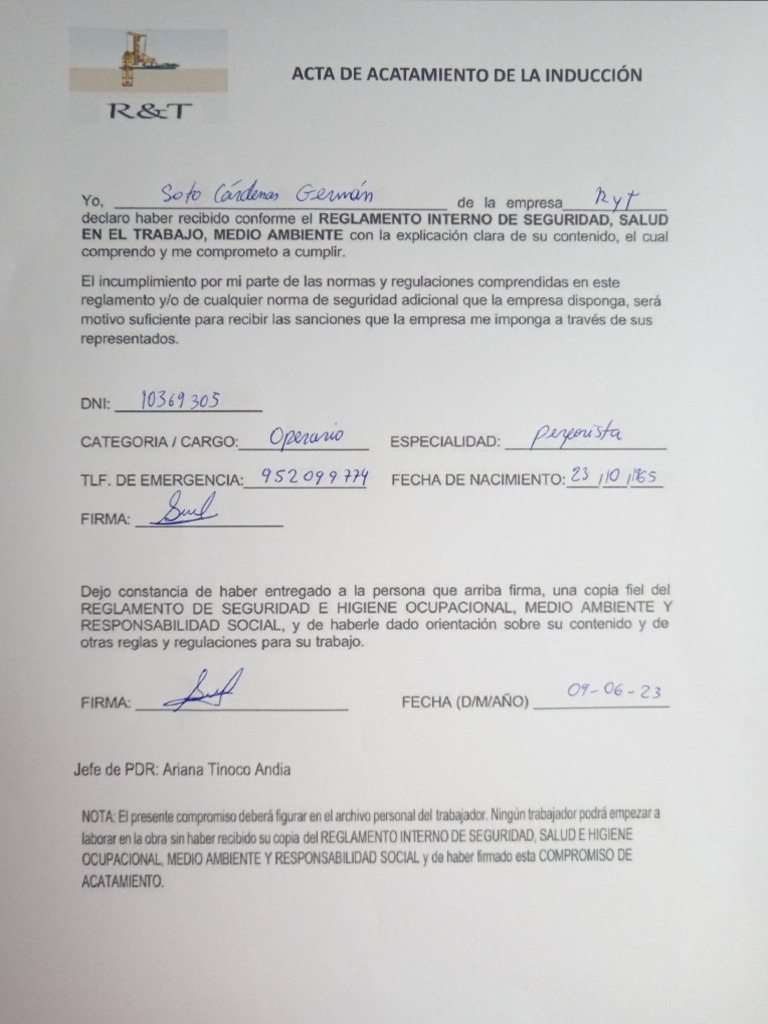 Acta de Acatamiento | PDF
