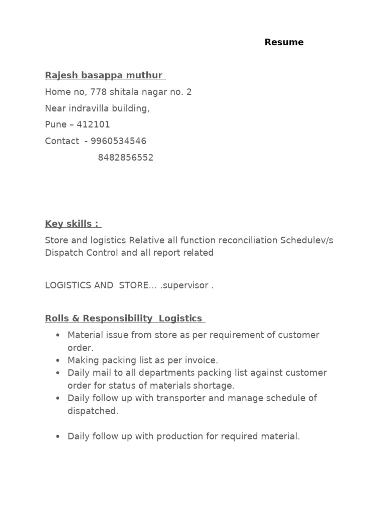Rajesh Resume Document 2022 | PDF