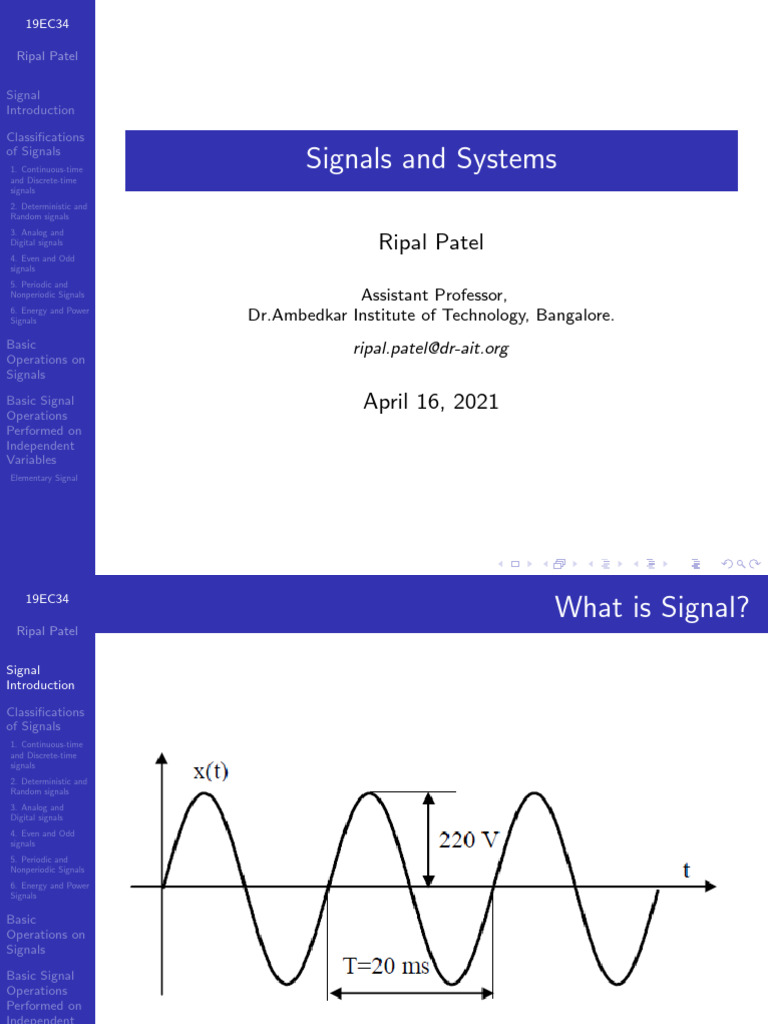 Signals_Systems_Unit1 | PDF Signals_Systems_Unit1 | PDF