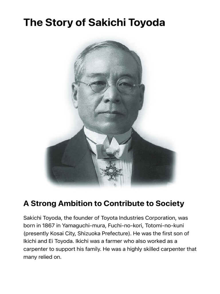 The Story of Sakichi Toyoda - Toyota Industries Corporation | PDF ...