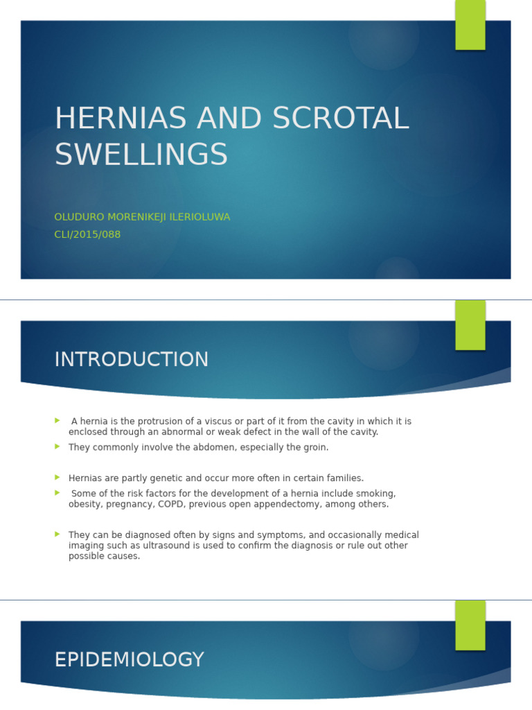 Hernias and Scrotal Swellings | PDF | Abdomen