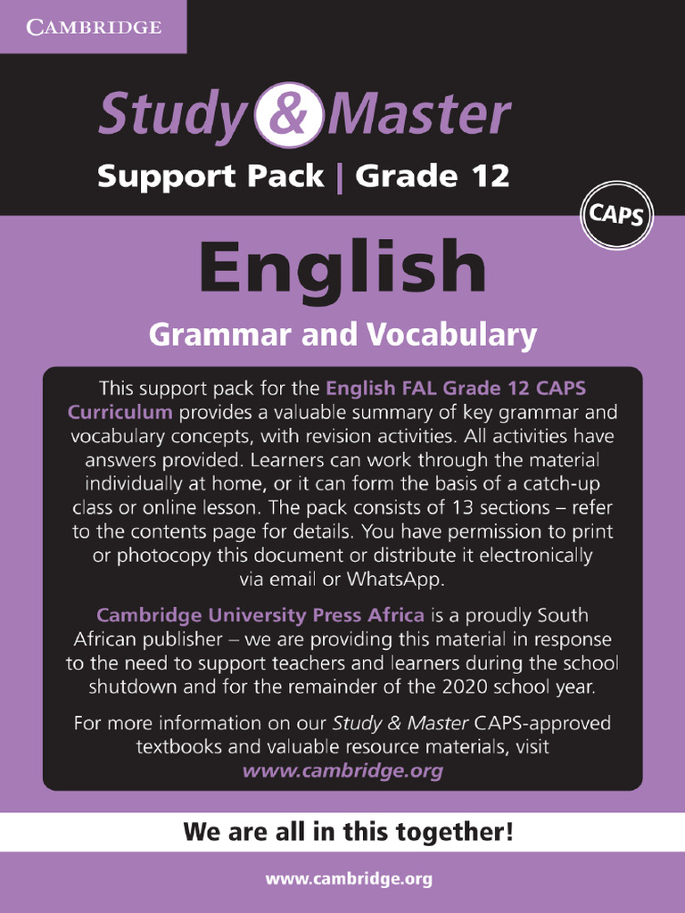 English - p1 Support Pack | PDF