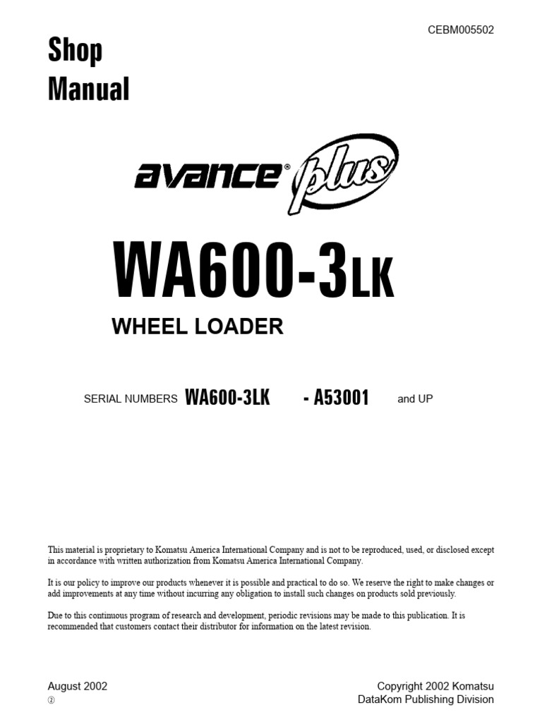 Wa600 3LK | PDF