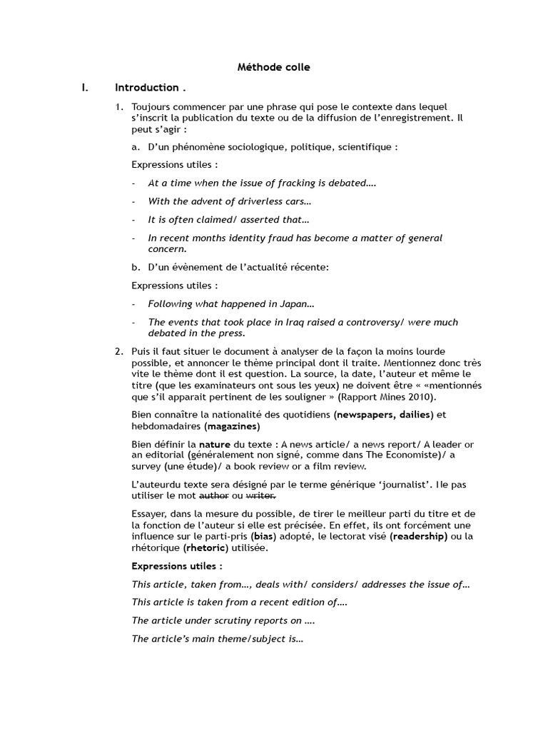 Méthodo Colles | PDF