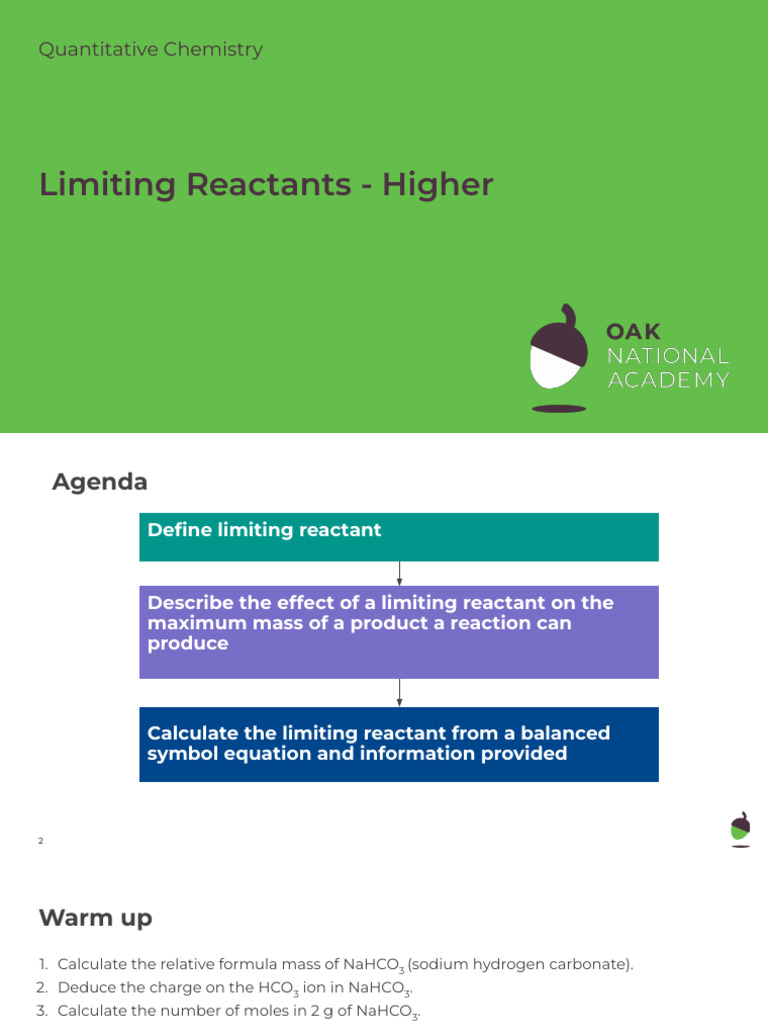 Understanding Limiting Reactants | PDF | Sodium Bicarbonate | Science ...