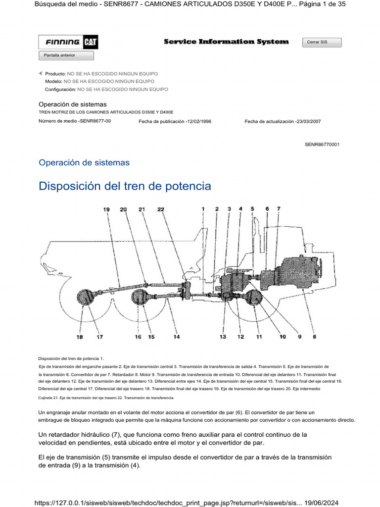 D350E & D400E ARTICULATED TRUCKS POWER TRAIN... Traduccion | PDF