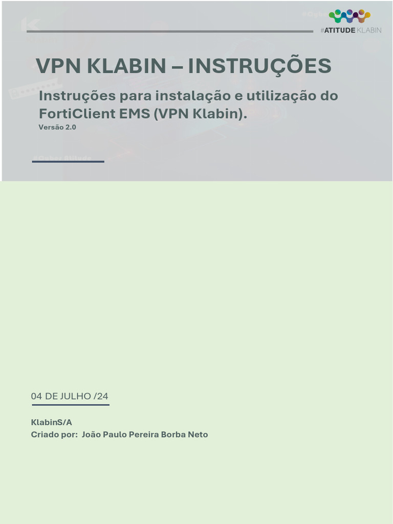 VPN Klabin - Instruções V2 | PDF