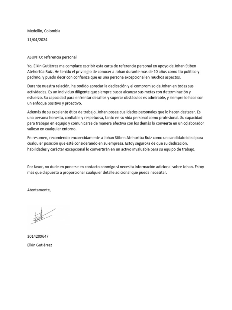 Referencia Personal | PDF