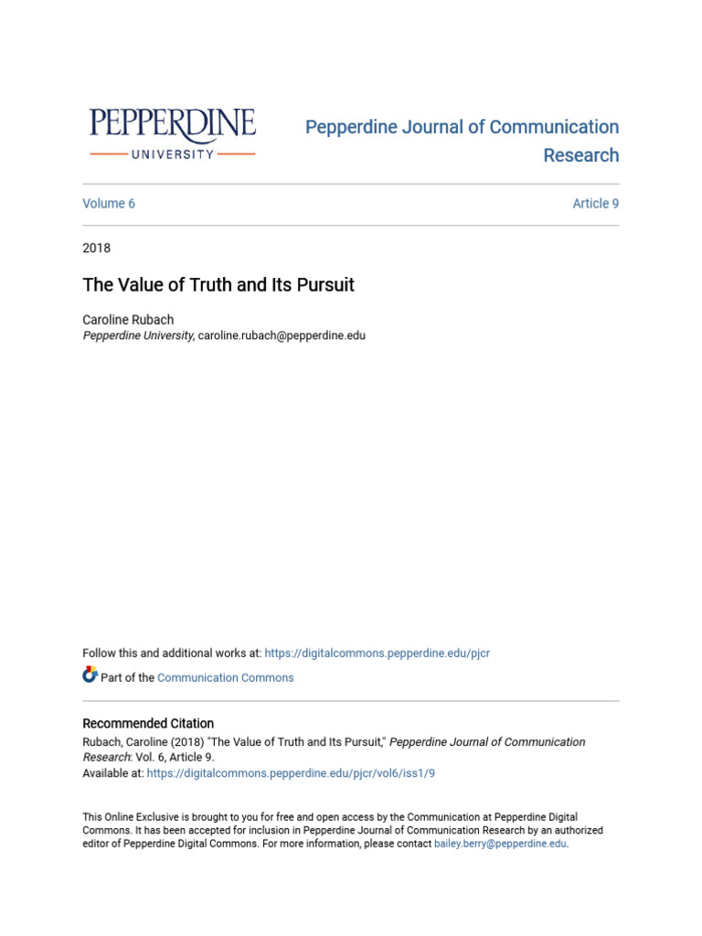 The Value of Truth Explored | PDF | Truth | Plato