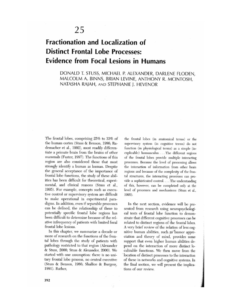 (Cap 25 de Un Libro) - Stuss, Donald y Cols.-Fractionation and ...