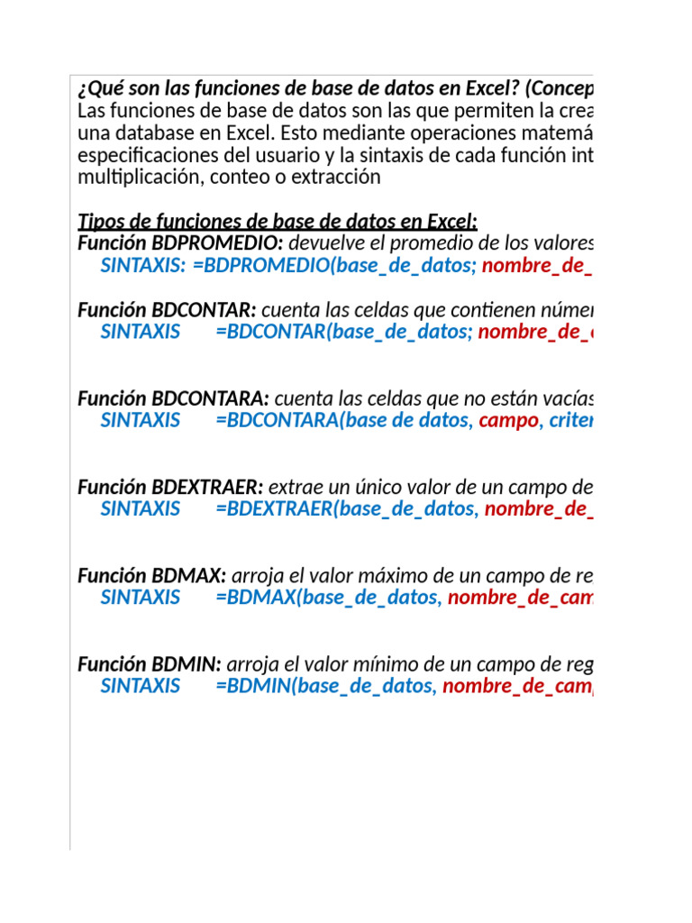Senati-Funciones Base de Datos Excel | PDF
