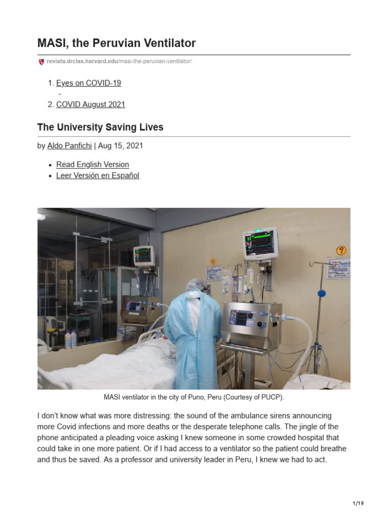 MASI - Ventilador Mecanico PERU | PDF