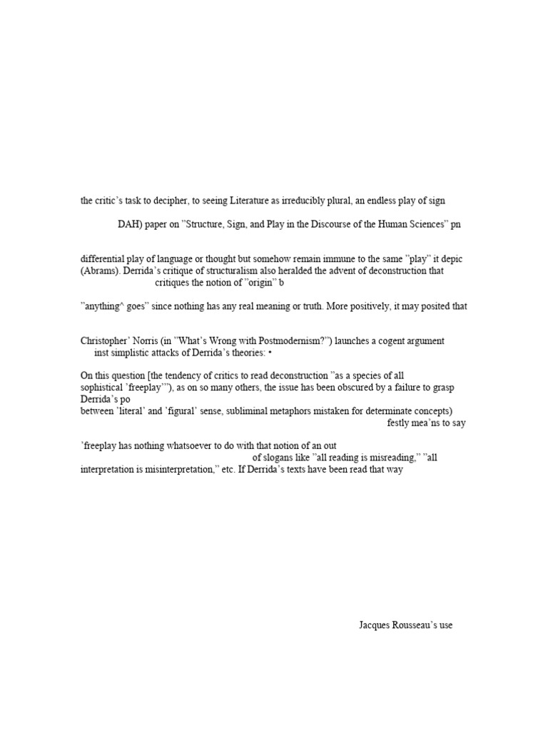 25 Post Structuralism and Deconstruction, Modern Critical Theory | PDF