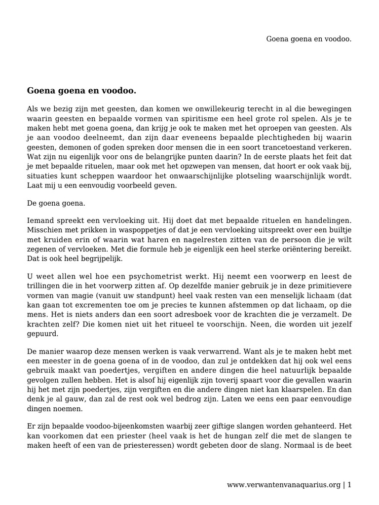 Goena Goena en Voodoo. | PDF