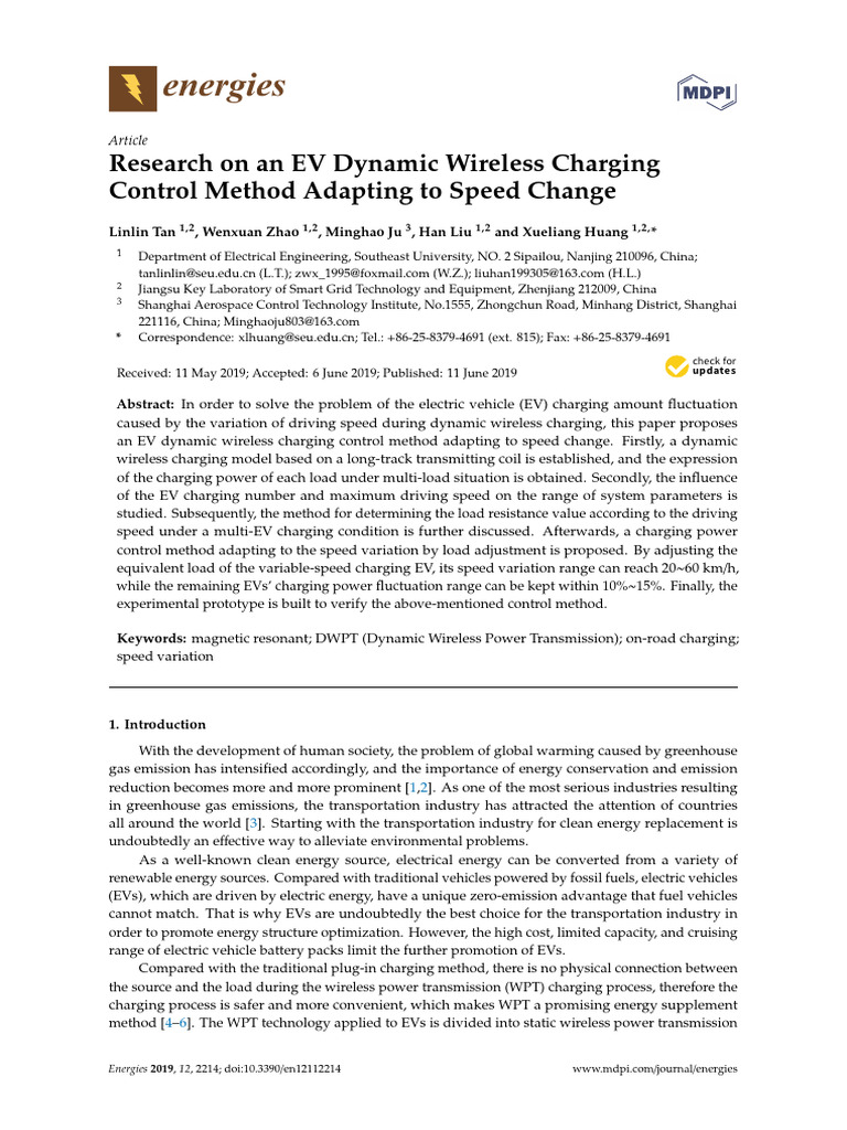 Research On An EV Dynamic Wireless Charging Contro | PDF