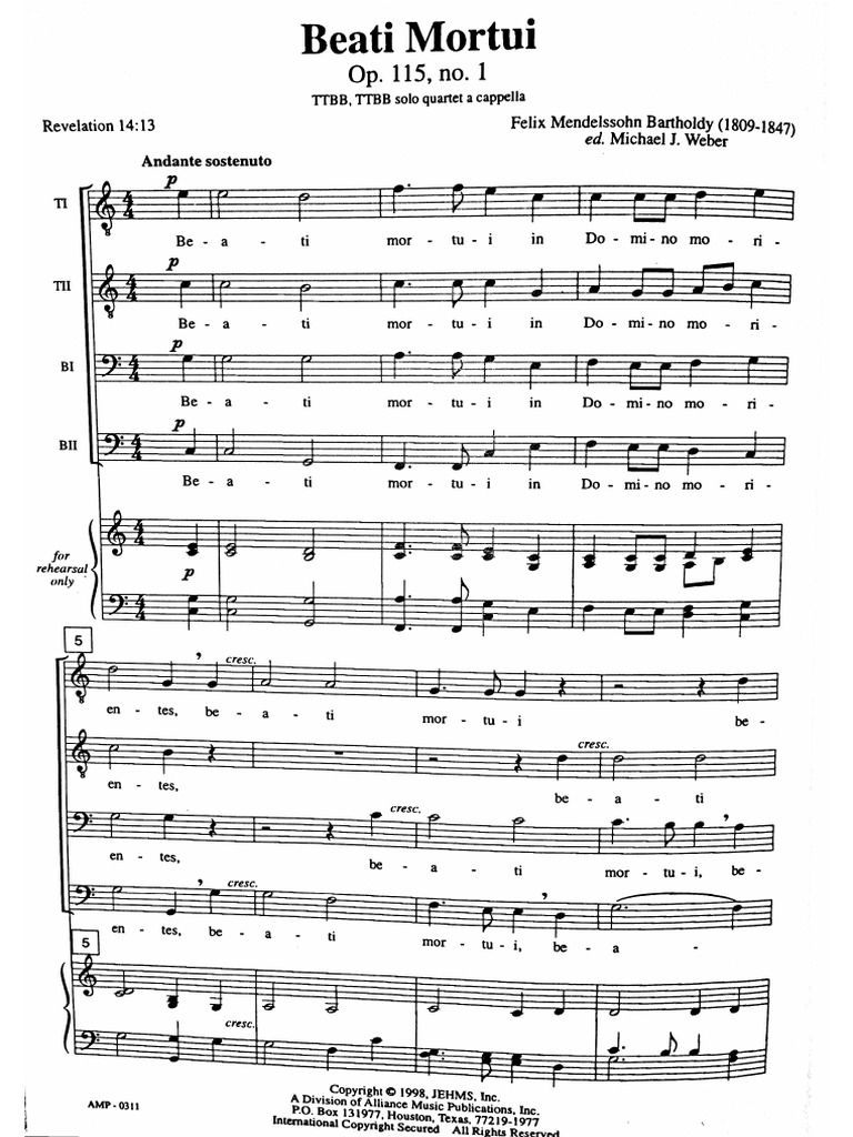Beati+Mortui,+Mendelssohn | PDF
