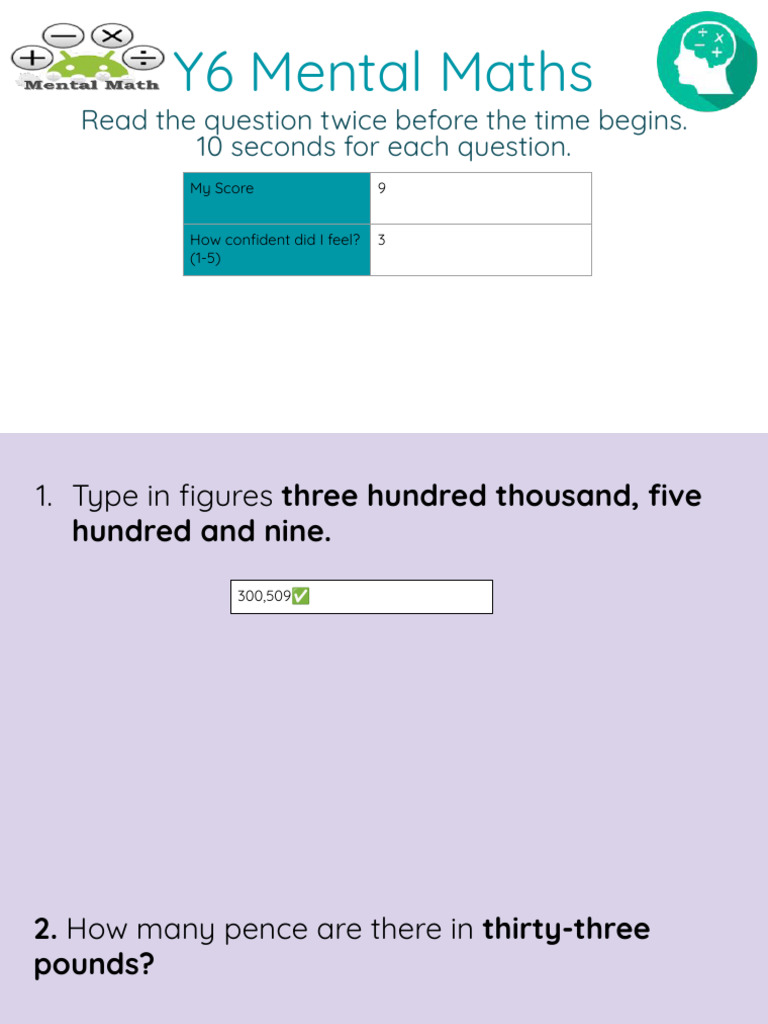 Y6 Mental Maths | PDF