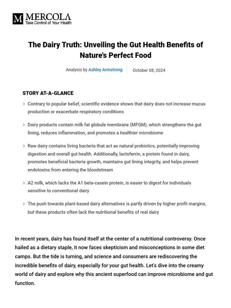 Dairy Gut Health PDF | PDF
