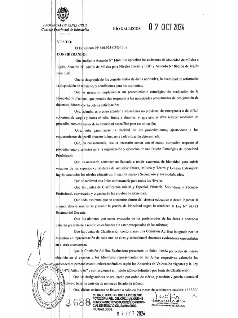 resol 2688 24 idoneidad | PDF