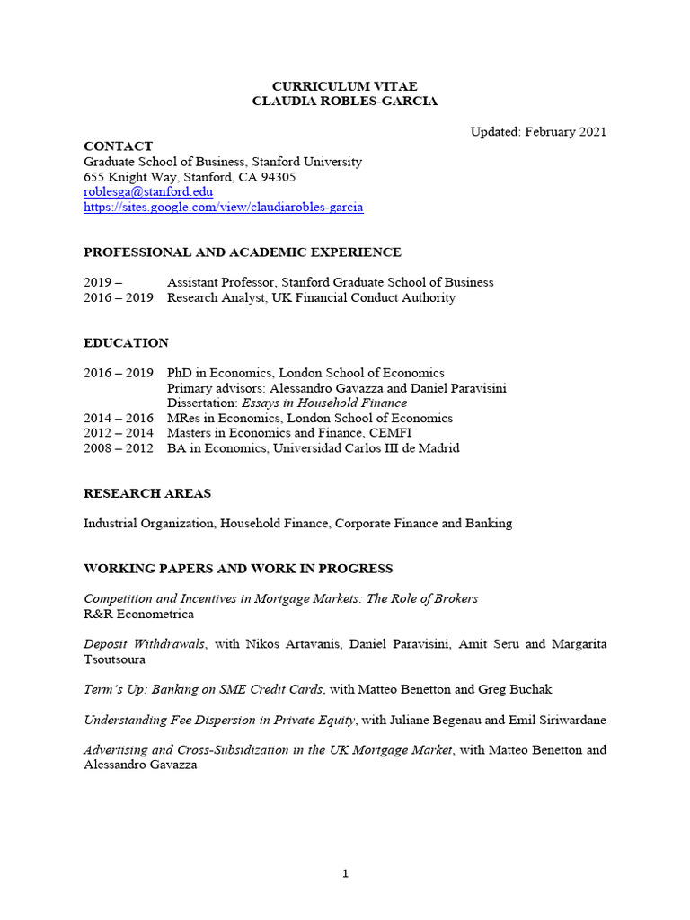 Resume Claudia Robles | PDF